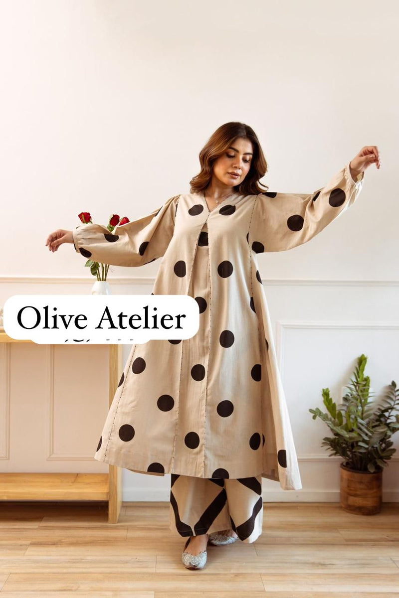 Black Polka Dots Linen Elegance Set – Olive Atelier