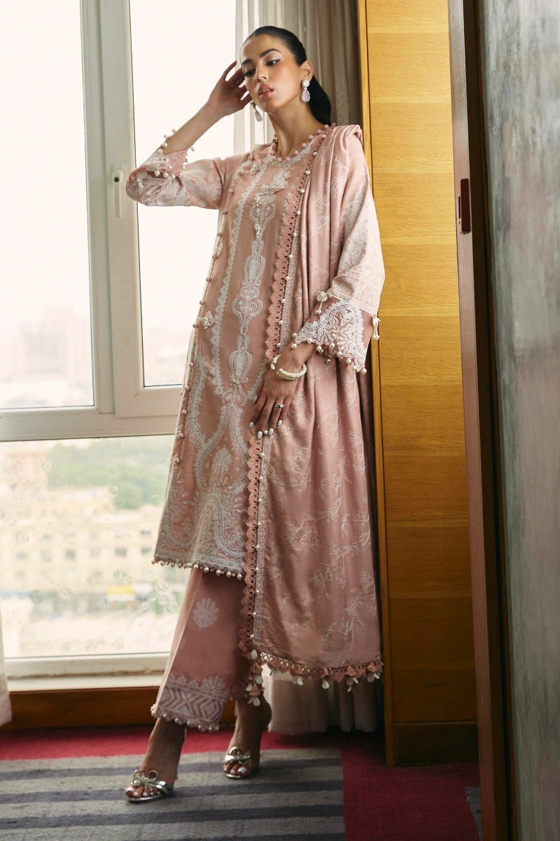 Frosty Bloom Embroidered, Winter collection unstitched with pashmina s ...
